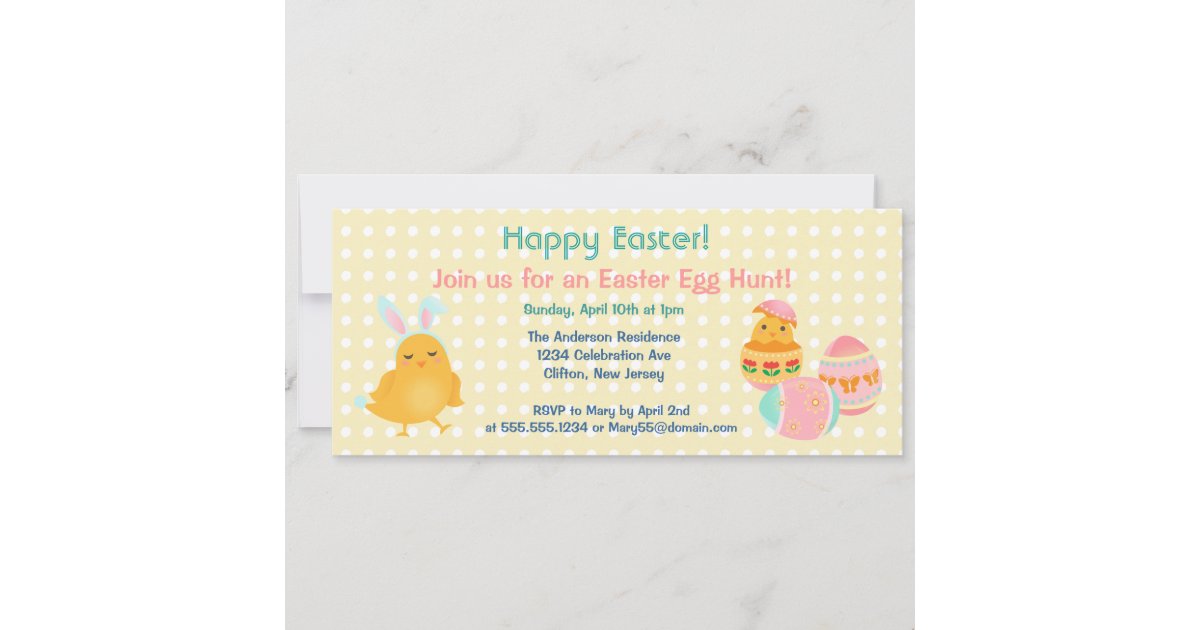Happy Easter Chicks Easter Egg Hunt Invitation | Zazzle