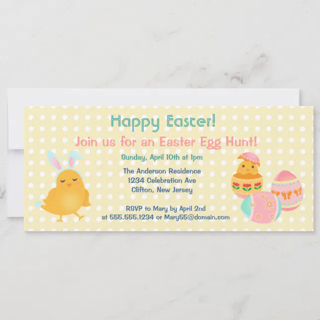 Happy Easter Chicks Easter Egg Hunt Invitation | Zazzle