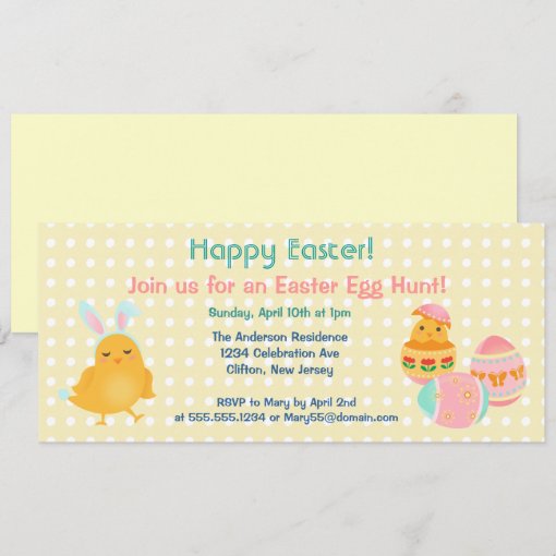 Happy Easter Chicks Easter Egg Hunt Invitation | Zazzle