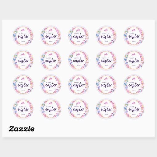 Happy Easter Classic Round Sticker | Zazzle