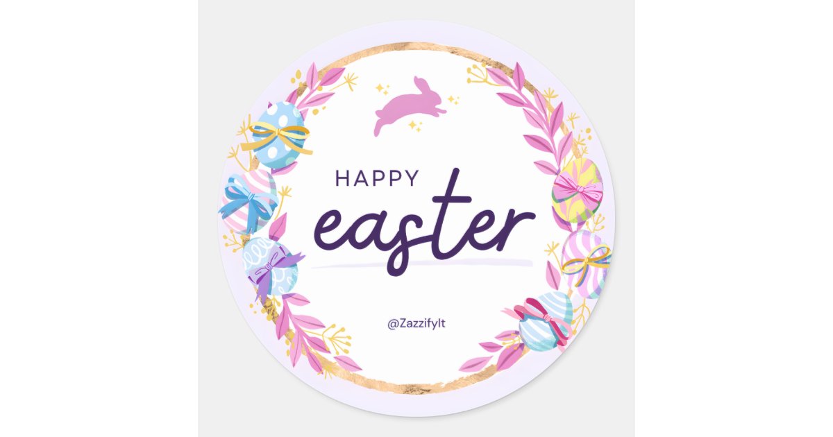 Happy Easter Classic Round Sticker | Zazzle