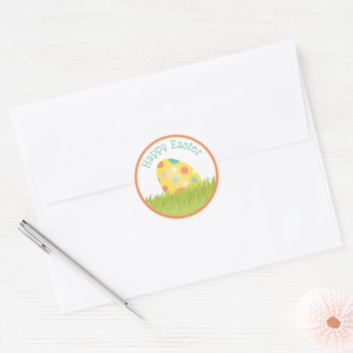 Happy Easter Classic Round Sticker | Zazzle
