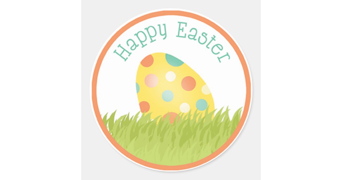 Happy Easter Classic Round Sticker | Zazzle
