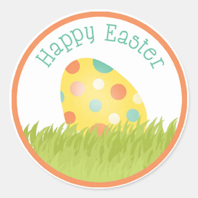 Happy Easter Classic Round Sticker | Zazzle