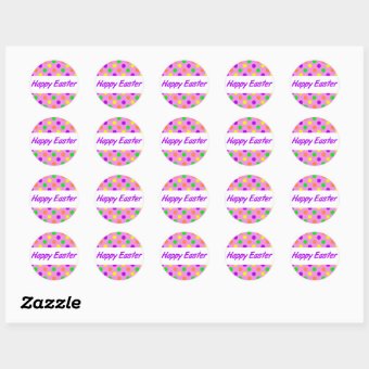 Happy Easter Classic Round Sticker | Zazzle