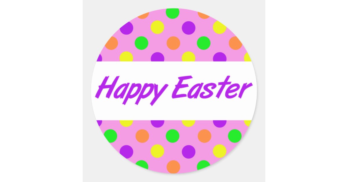 Happy Easter Classic Round Sticker | Zazzle