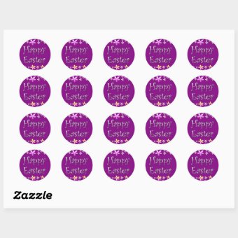 Happy Easter Classic Round Sticker | Zazzle