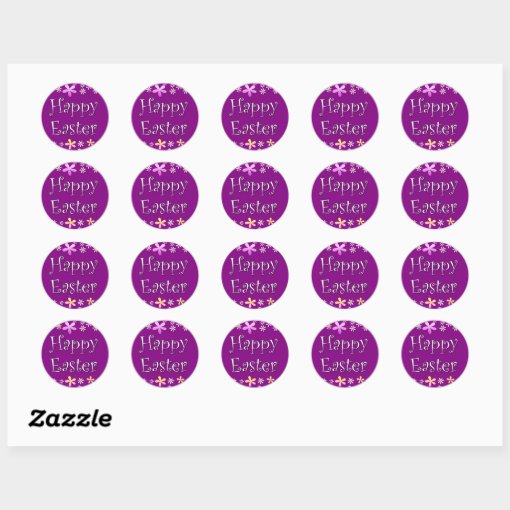 Happy Easter Classic Round Sticker | Zazzle