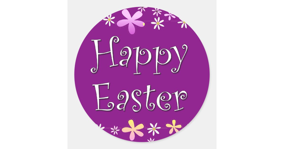 Happy Easter Classic Round Sticker | Zazzle