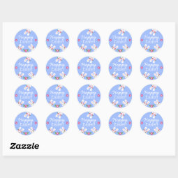 Happy Easter Classic Round Sticker | Zazzle