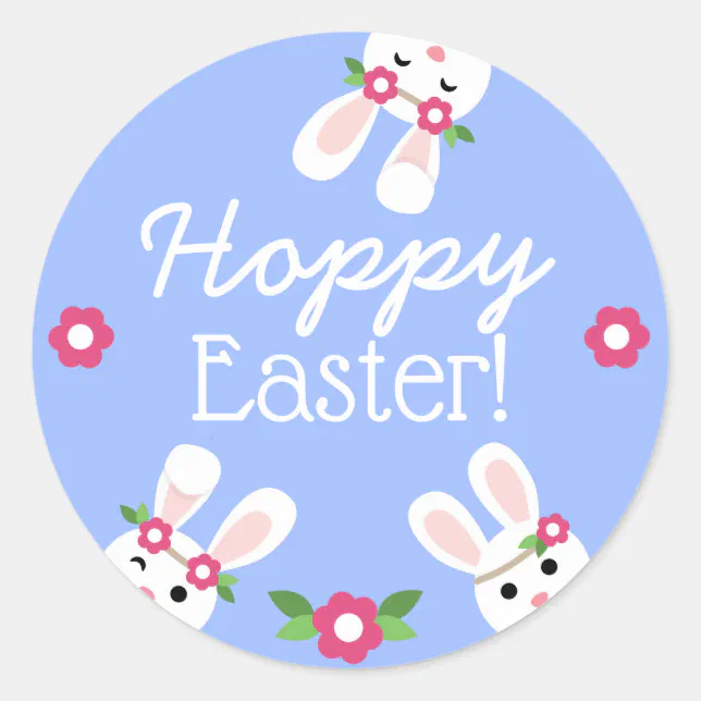 Happy Easter Classic Round Sticker | Zazzle