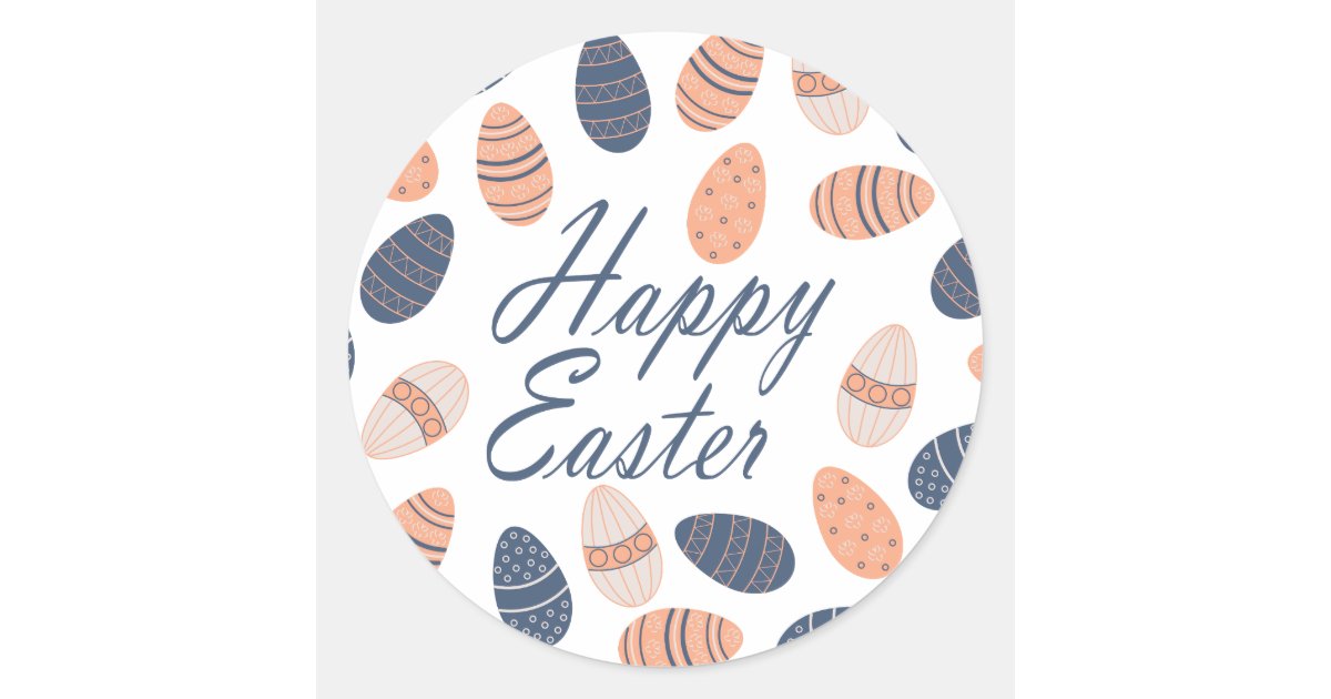 Happy Easter Classic Round Sticker | Zazzle