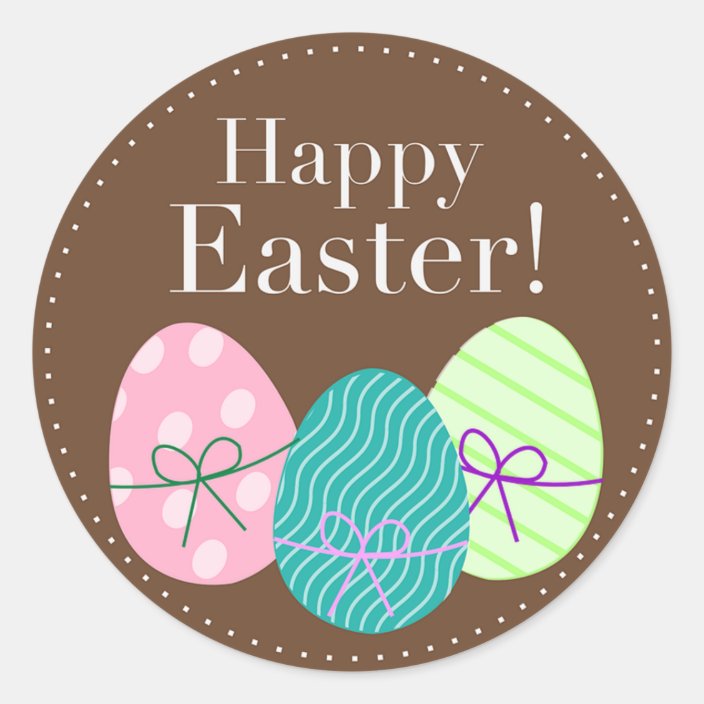 Happy Easter Classic Round Sticker | Zazzle.com