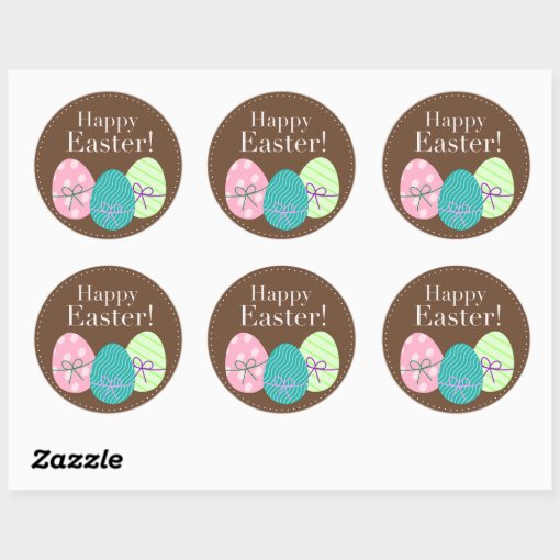 Happy Easter Classic Round Sticker | Zazzle