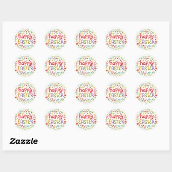 Happy Easter Classic Round Sticker | Zazzle