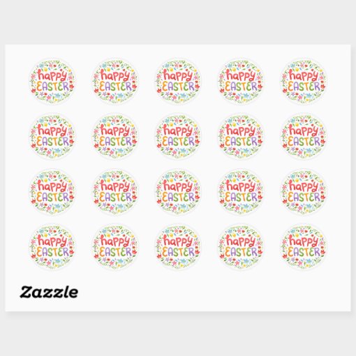 Happy Easter Classic Round Sticker | Zazzle