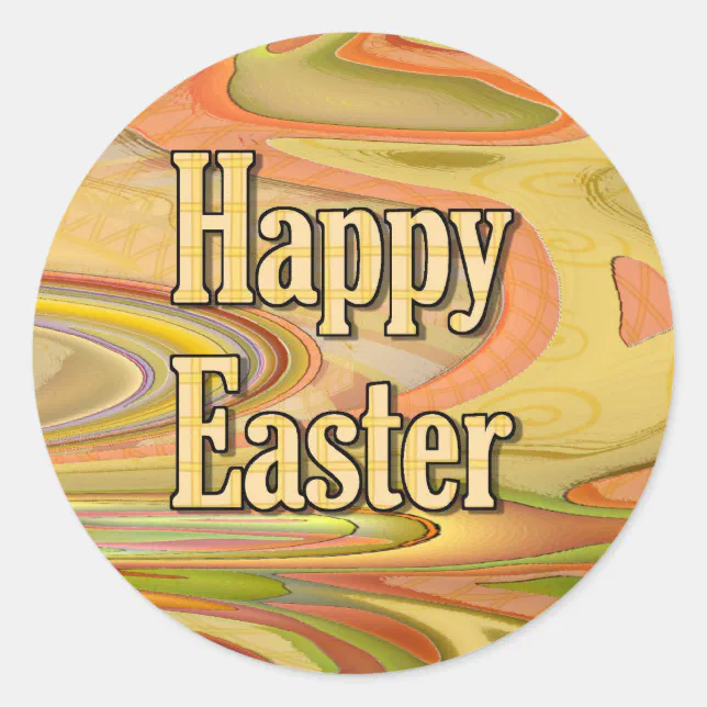 Happy Easter Classic Round Sticker | Zazzle