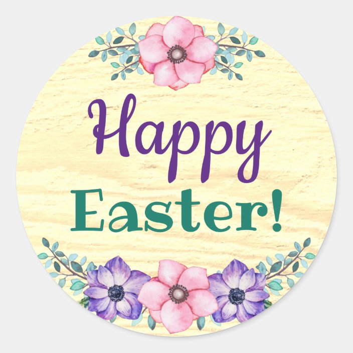 Happy Easter Classic Round Sticker | Zazzle.com