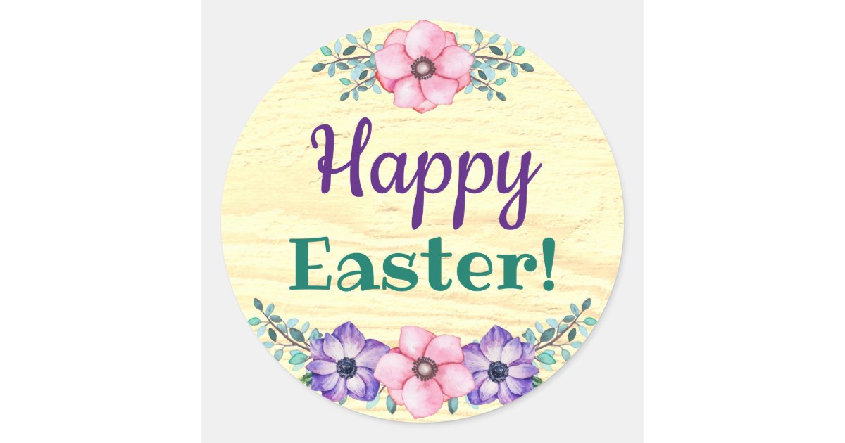 Happy Easter Classic Round Sticker | Zazzle