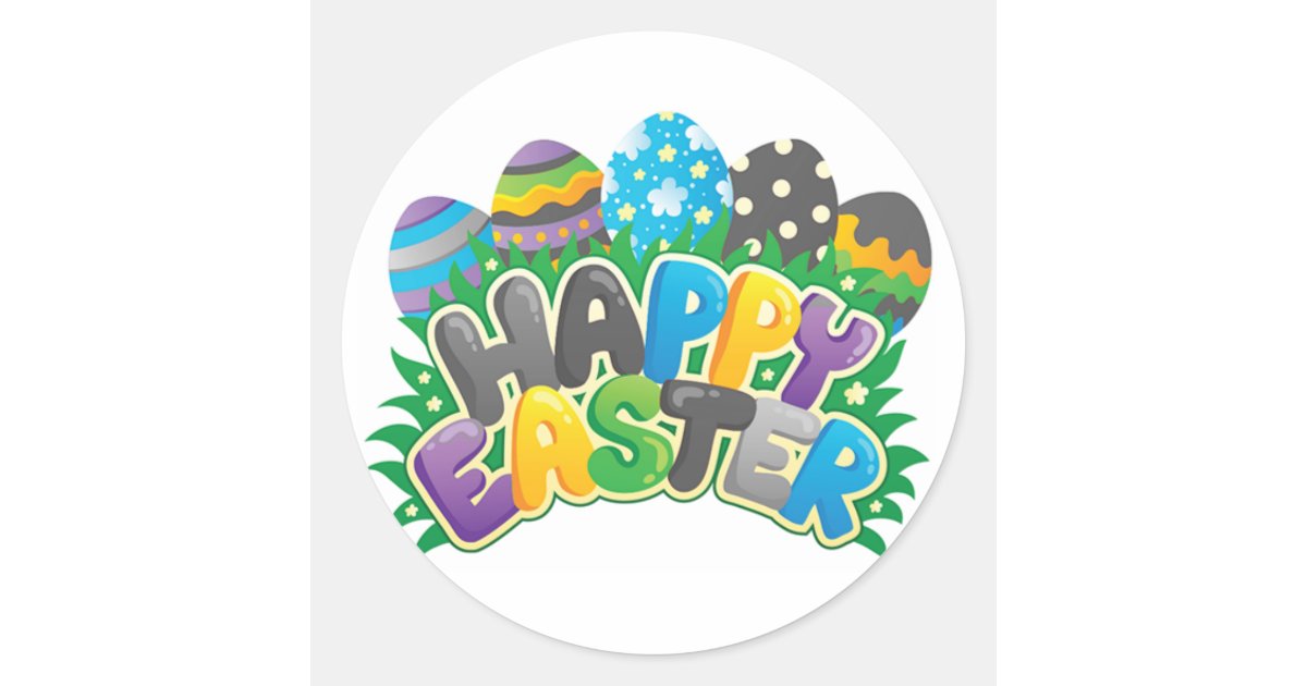 Happy Easter Classic Round Sticker | Zazzle