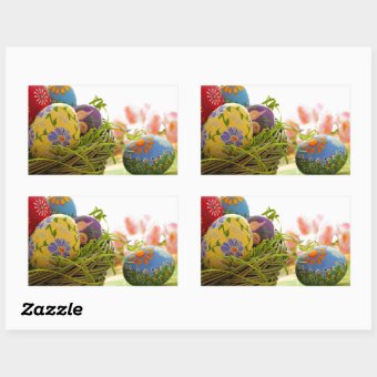 Happy Easter design Rectangular Sticker | Zazzle