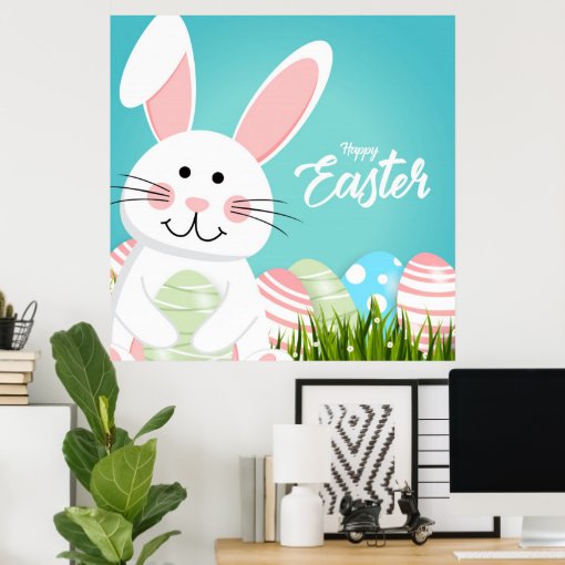 Happy Easter Easter Bunny Poster | Zazzle