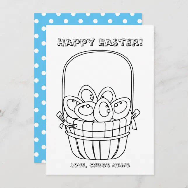 Happy Easter Egg Filled Basket Coloring Page | Zazzle