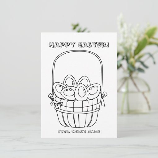 Happy Easter Egg Filled Basket Coloring Page | Zazzle