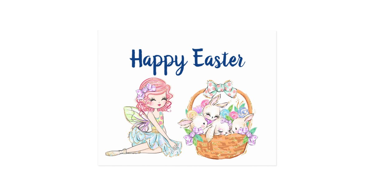 Happy Easter Fairy Postcard | Zazzle.com