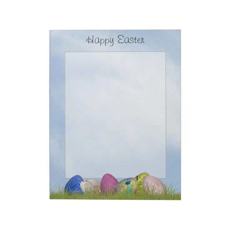 Happy Easter - Floral Photography Easter Eggs Notepad | Zazzle