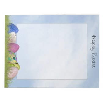 Happy Easter - Floral Photography Easter Eggs Notepad | Zazzle