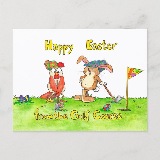 Happy Easter for Golfers by Nicole Janes Holiday Postcard | Zazzle.com