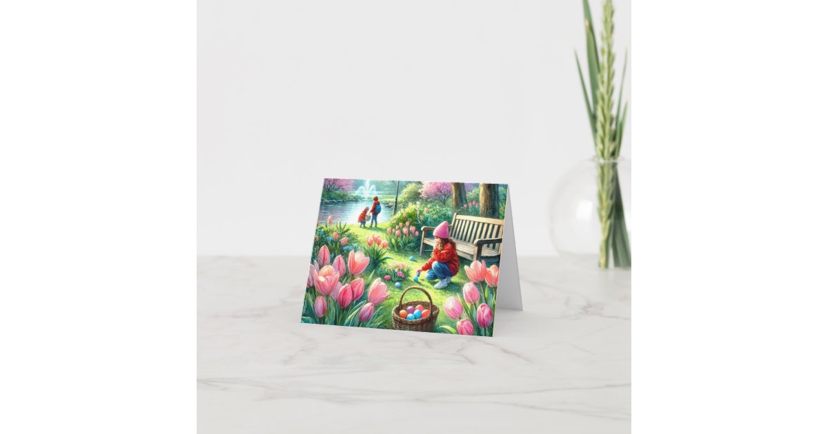 Happy Easter for Kids Folded Greeting Card | Zazzle