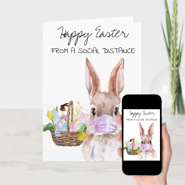 Happy Easter From a Social Distance Quarantine Card | Zazzle