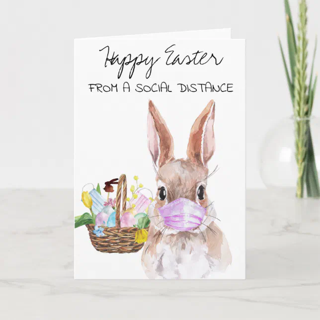 Happy Easter From a Social Distance Quarantine Card | Zazzle