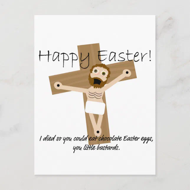 Happy Easter from Angry Jesus Holiday Postcard | Zazzle