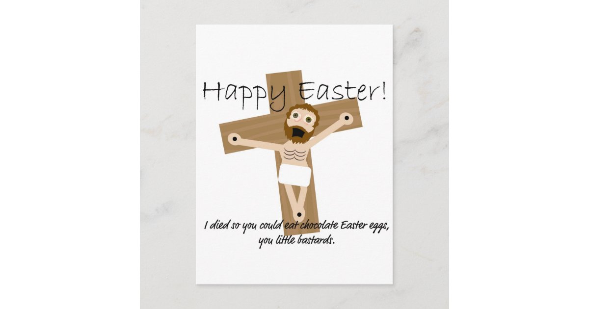 Happy Easter from Angry Jesus Holiday Postcard | Zazzle