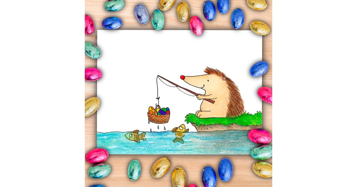 Happy Easter Hedgehog postcard by Nicole Janes | Zazzle