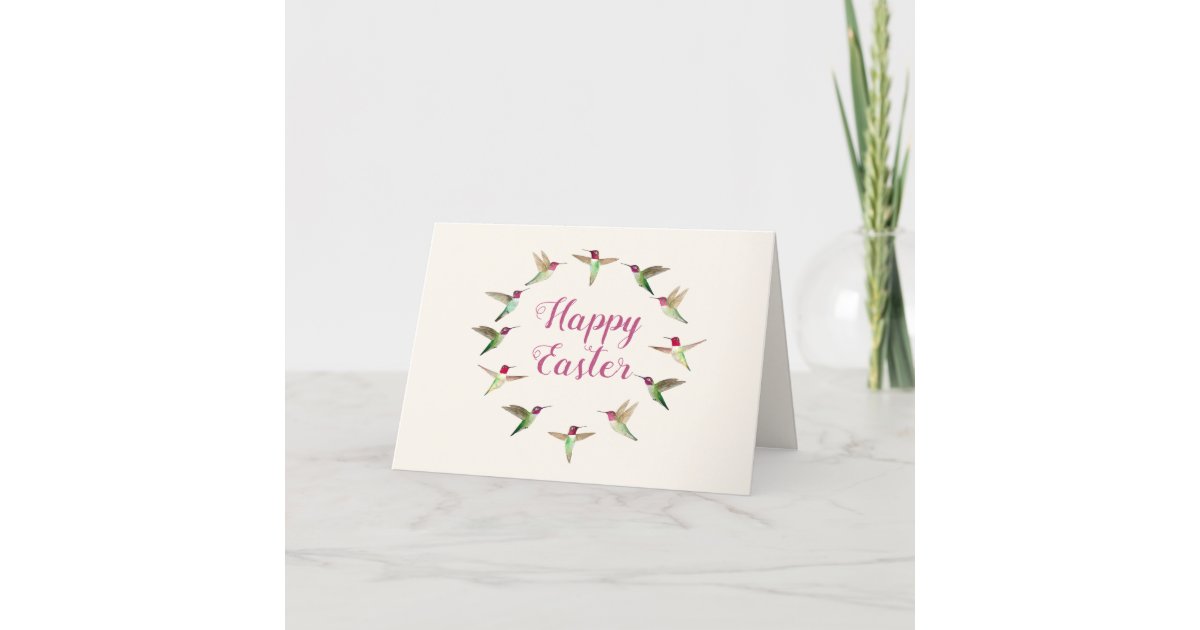 Happy Easter Hummingbirds Holiday Card | Zazzle