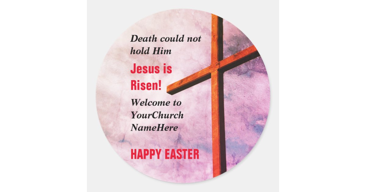HAPPY EASTER | Jesus is Risen Classic Round Sticker | Zazzle