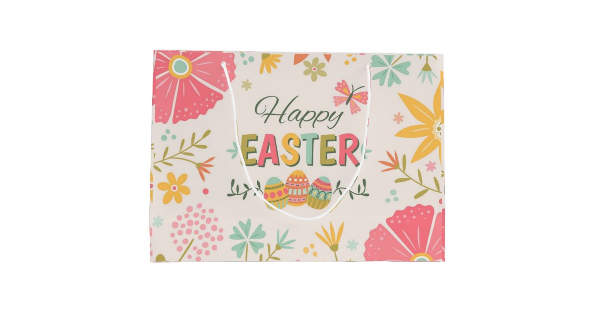 Happy Easter Large Gift Bag | Zazzle