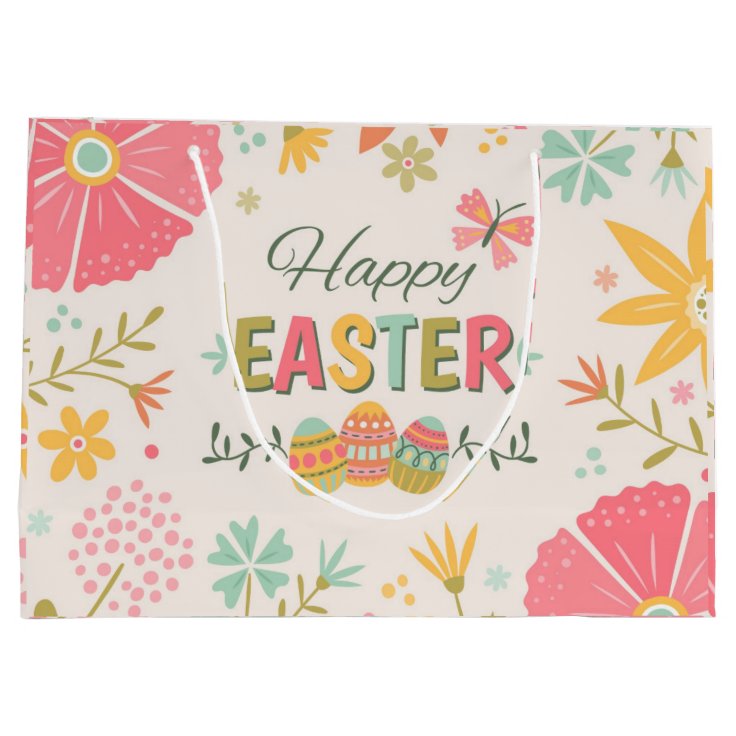 Happy Easter Large Gift Bag | Zazzle
