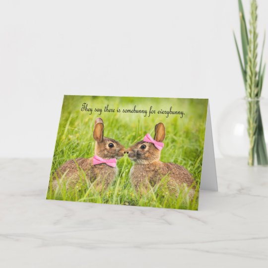 Happy Easter Love Bunnies Romance Holiday Card | Zazzle.com