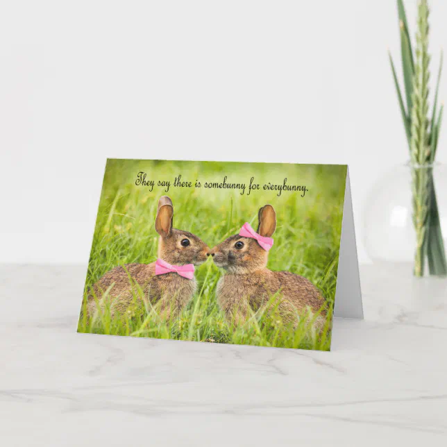 Happy Easter Love Bunnies Romance Holiday Card | Zazzle