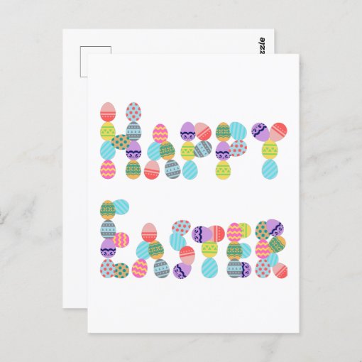 Happy Easter Made Of Eggs | Funny Easter Egg Postcard | Zazzle
