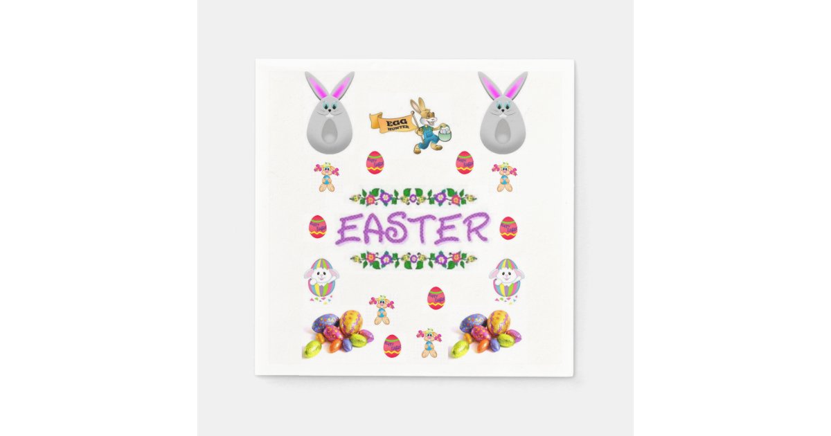 Happy Easter Paper Napkins | Zazzle