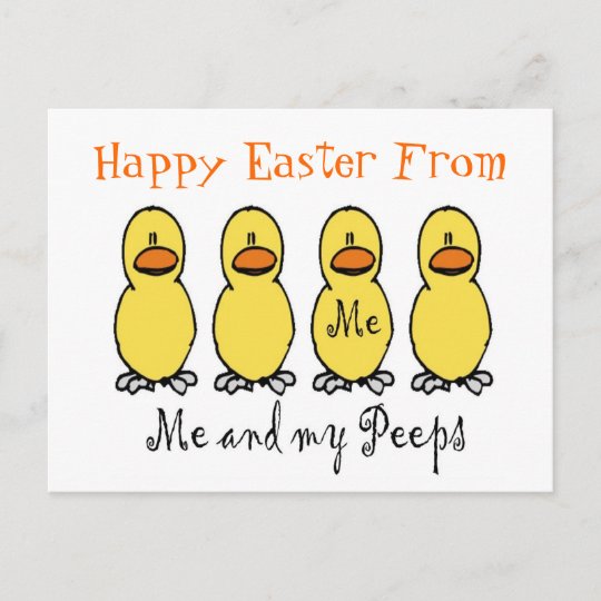 Happy Easter Peeps Postcard | Zazzle.com