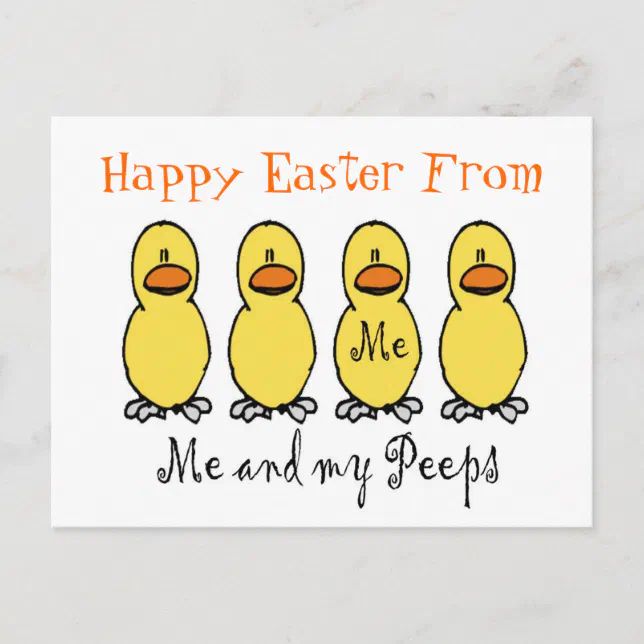 Happy Easter Peeps Postcard | Zazzle