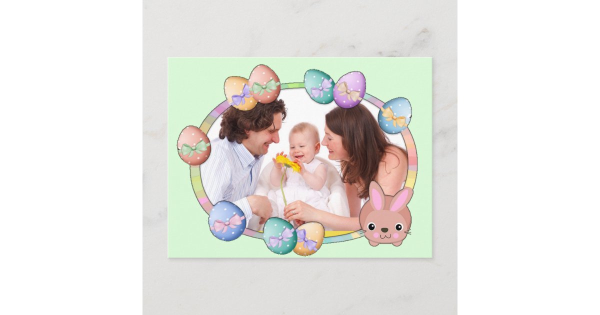 Happy Easter Personalized Family Photo Postcard | Zazzle