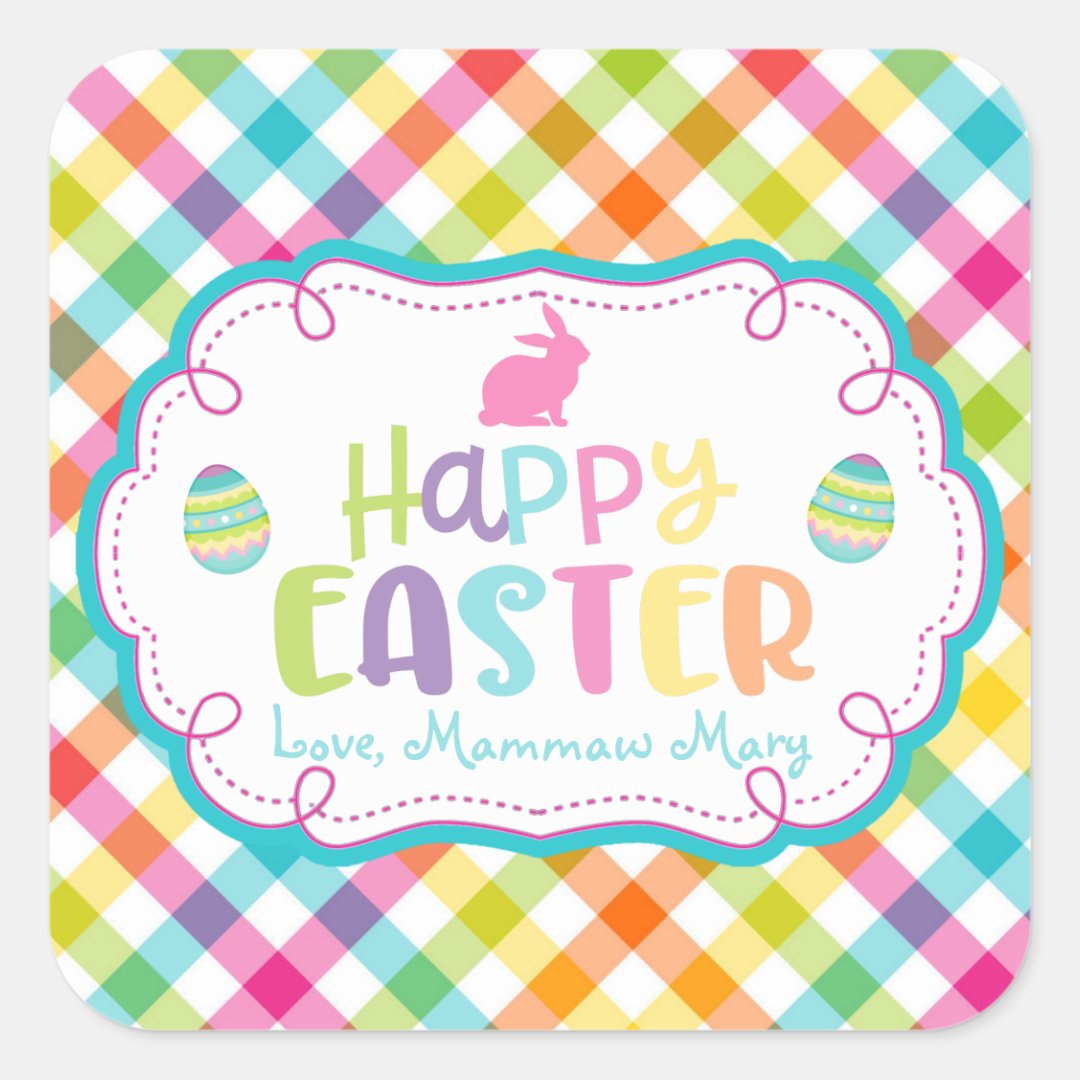 Happy Easter Personalized Sticker | Zazzle